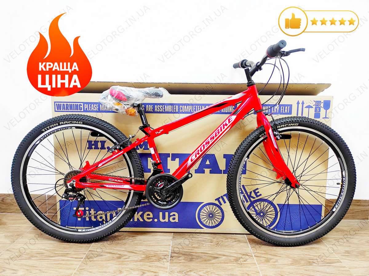 Купити Велосипед CrossBike Spark 24 V-Alu Рама 11 red червоний ...